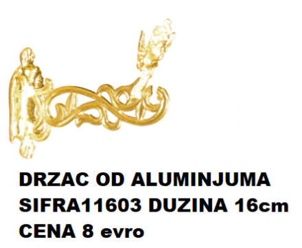 Držač za kandilo od aluminijuma 16cm
Držač za kandilo od aluminujuma dužine 16cm.