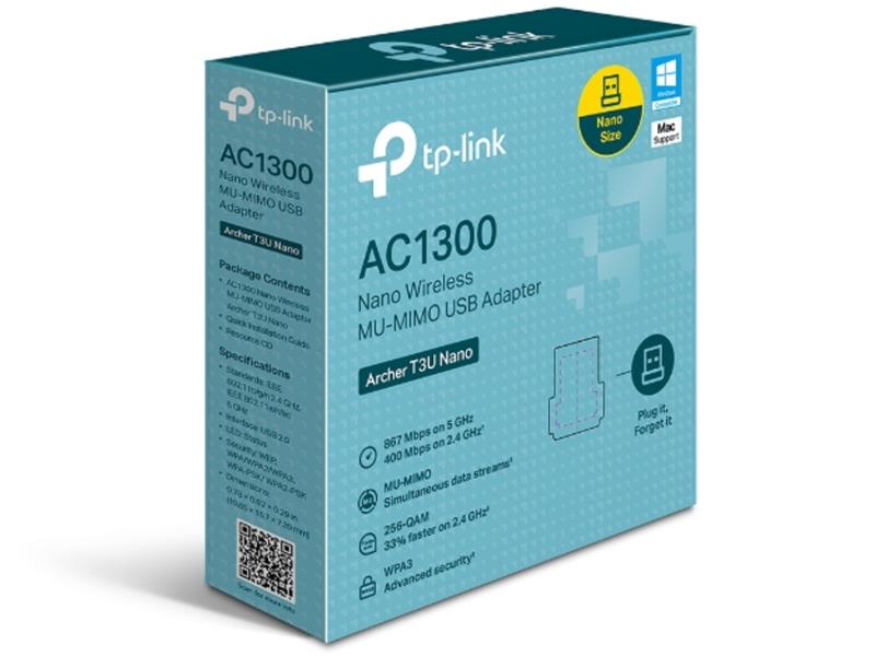 Bežični adapter TP-LINK ARCHER T3U Nano Wi-Fi/AC1300/867Mbps/433Mbps/interna antena