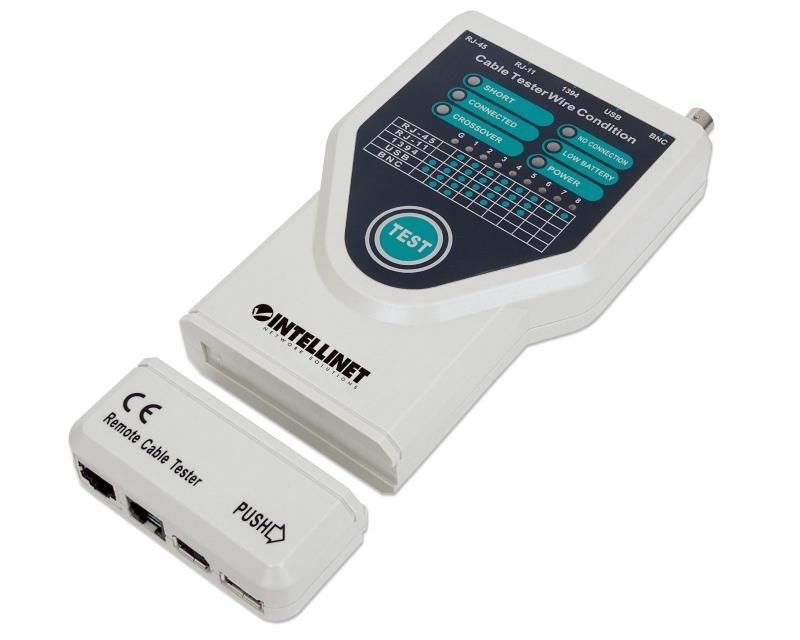 INTELLINET Cable tester 5 in 1 retail Box sivi