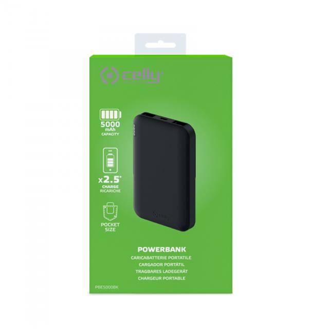 CELLY Powerbank ENERGY od 5000mAh u CRNOJ boji