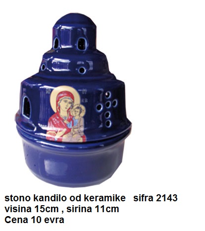 Stono kandilo
Keramičko stono kandilo, visine 15cm, širine 11cm.
Dostupno u različitim bojama.