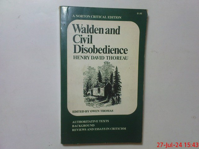 WALDEN AND CIVIL DISOBEDIENCE - HENRY DAVID  THOREAU