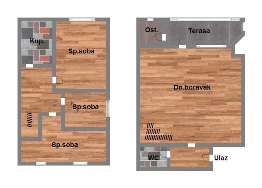 Četvorosoban - Praktično kuća 78m2 - KLISA!