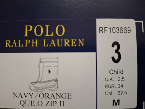 Ralph Lauren decije cizme vodootporne 34