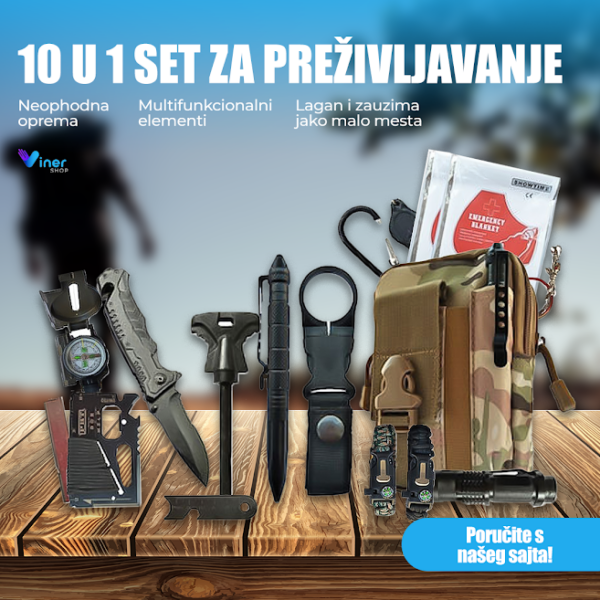 10 u 1 set za preživljavanje i boravak u prirodi