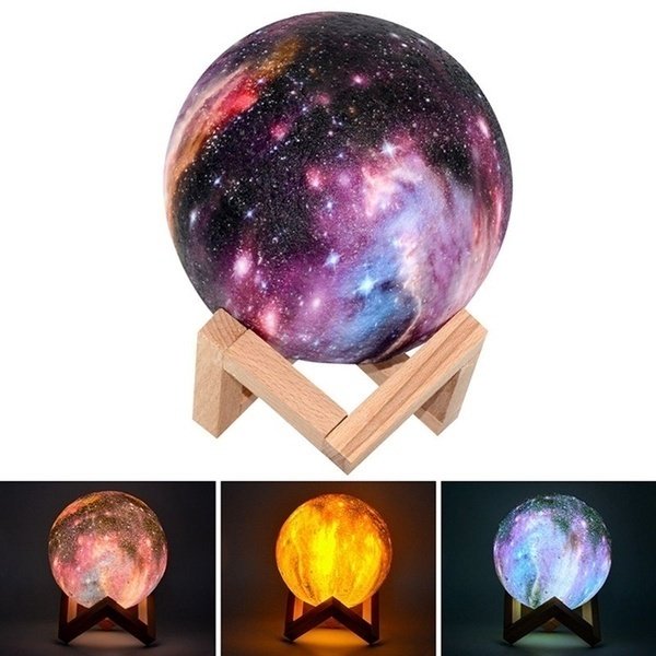 3D Galaxy Moon Lamp – Lampa sa dizajnom galaksije