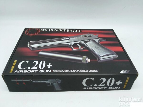 Airsoft pistolj C20+ sa prigusivacem Desert Eagle – Airsoft pistolj C20+ sa prigusivacem Desert Eagle