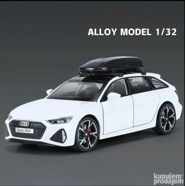 Audi RS6 metalni i muzicki 1/32 bela – Audi RS6 metalni i muzicki 1/32 bela