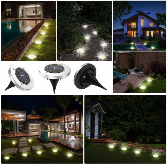 Disk solarne LED lampe ubodne (4 komada)