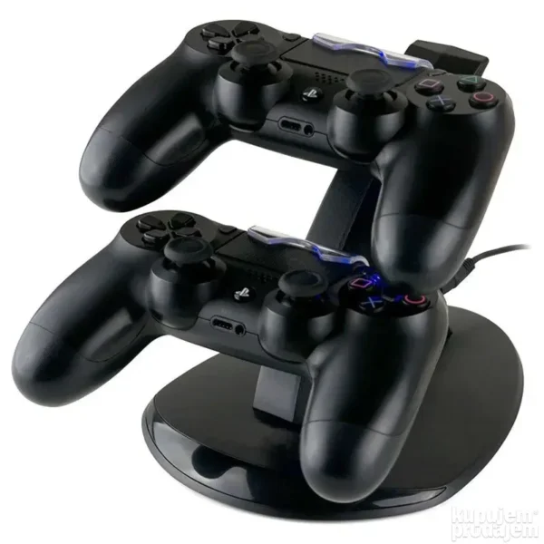 Dvostruki punjač za kontrolere PlayStation 4 sa led svetlom – Dvostruki punjač za kontrolere PlayStation 4 sa led svetlom