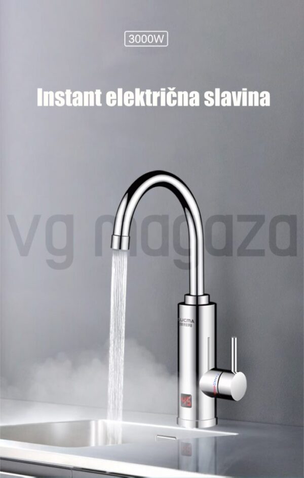 Električna instant slavina vrhunskog INOX kvaliteta – 3 sekunde do tople vode – Najnoviji model