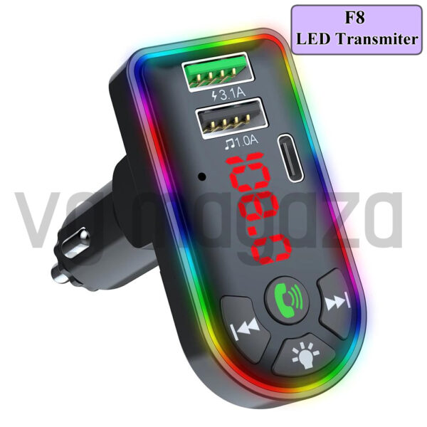 F8 LED transmiter za velike i male automobile sa 7 boja Bluetooth/FM/MP3