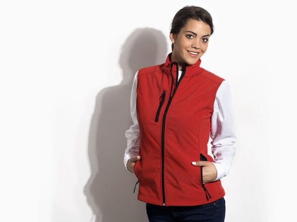 FEEDBACK WOMEN, ženski softshell prsluk, crveni