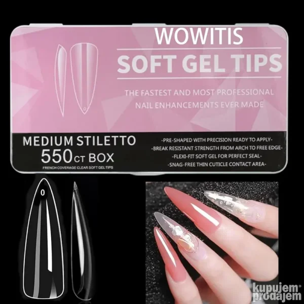 Gel tipse Badem Stiletto 550 kom – Gel tipse Badem Stiletto 550 kom