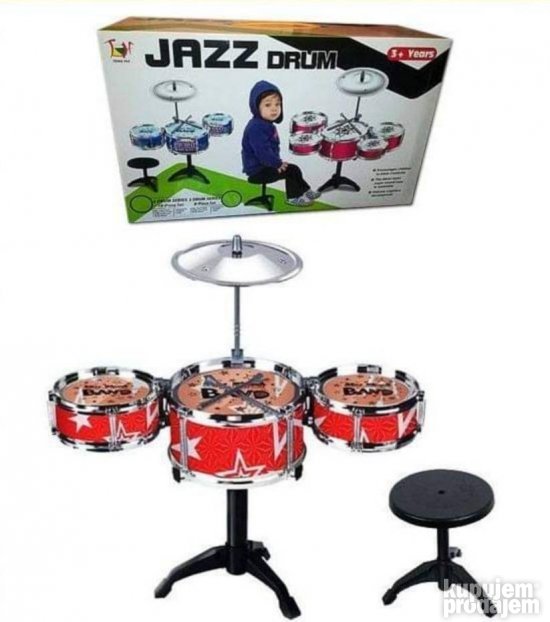 Jazz drum dečiji bubnjevi set 3u1 sa stolicom