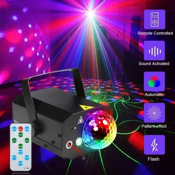 Laser Majic Ball svetlosni efekat projektor LED + 2 x laser – Laser Majic Ball svetlosni efekat projektor LED + 2 x laser