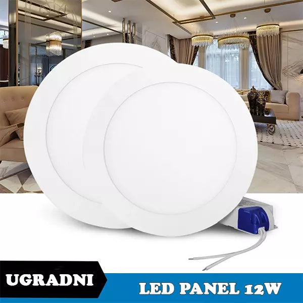 LED Panel 12w ugradni okrugli