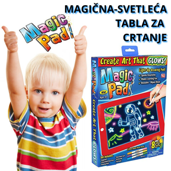 MAGIČNA SVETLEĆA TABLA ZA CRTANJE