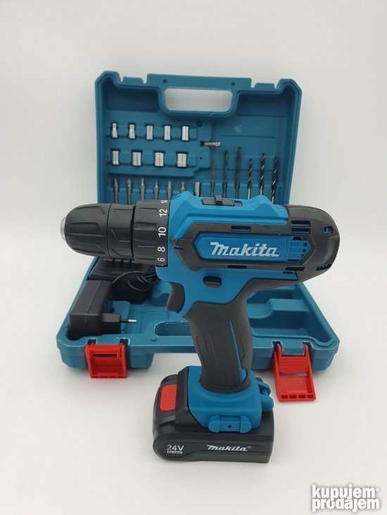 Makita aku srafilica busilica 24V+pribor+2 baterije