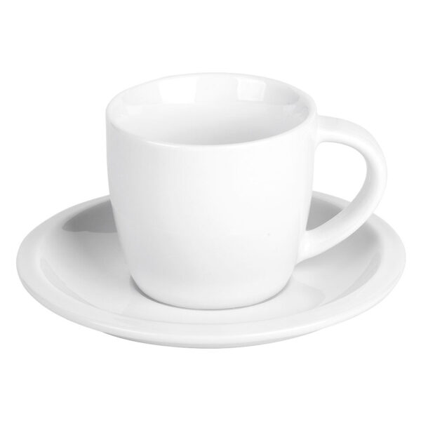 MOMENTO, porcelanska šolja i tacna za „cappuccino“ kafu, 150 ml, bela