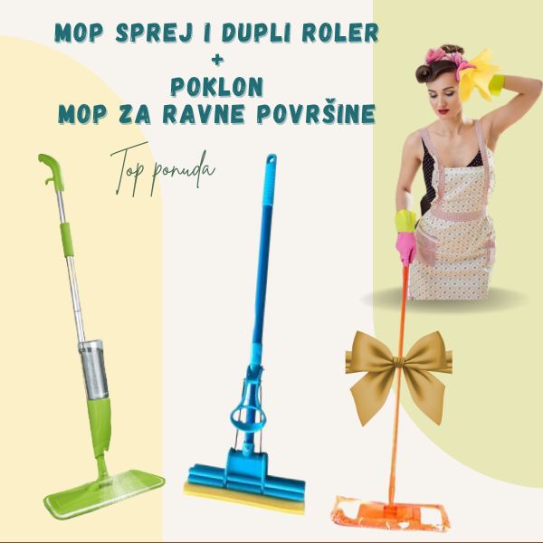 Mop Sprej i Dupli Roler plus poklon Mop za Ravne Površine