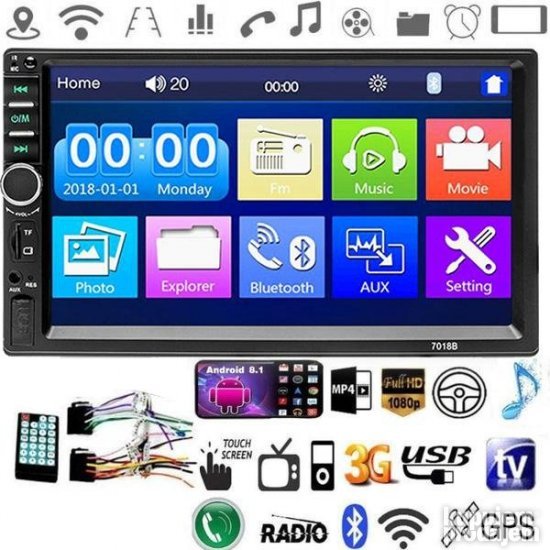 Multimedia auto radio Sistem 7018b TFT dis 7 inci multimedia