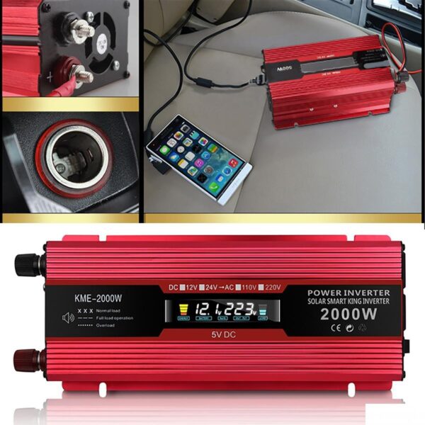 Pretvarač napona inverter 12v-2000w sa LCD Ekranom – Pretvarač napona inverter 12v-2000w sa LCD Ekranom