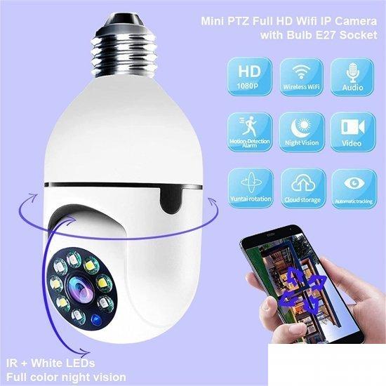 PTZ kamera sijalica E27 Rotirajuca kamera 2MPIX WiFi kamera – PTZ kamera sijalica E27 Rotirajuca kamera 2MPIX WiFi kamera