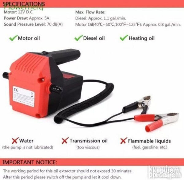 Pumpa za ulje 12v Pumpa za istakanje ulja 12v