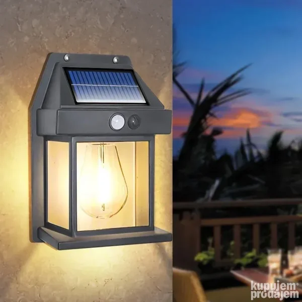 Solarna Retro zidna lampa sa senzorom pokreta – Solarna Retro zidna lampa sa senzorom pokreta