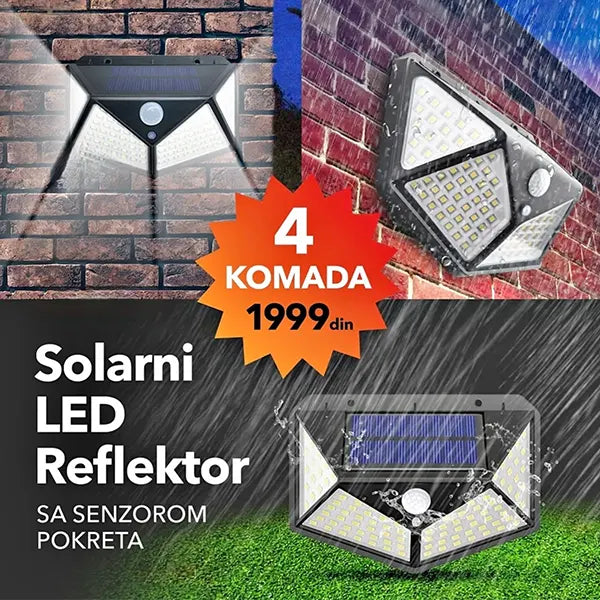 Solarni LED Reflektor sa senzorom pokreta 4 komada