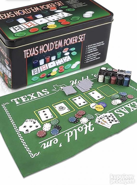 Texas Hold Poker Set u limenoj kutiji