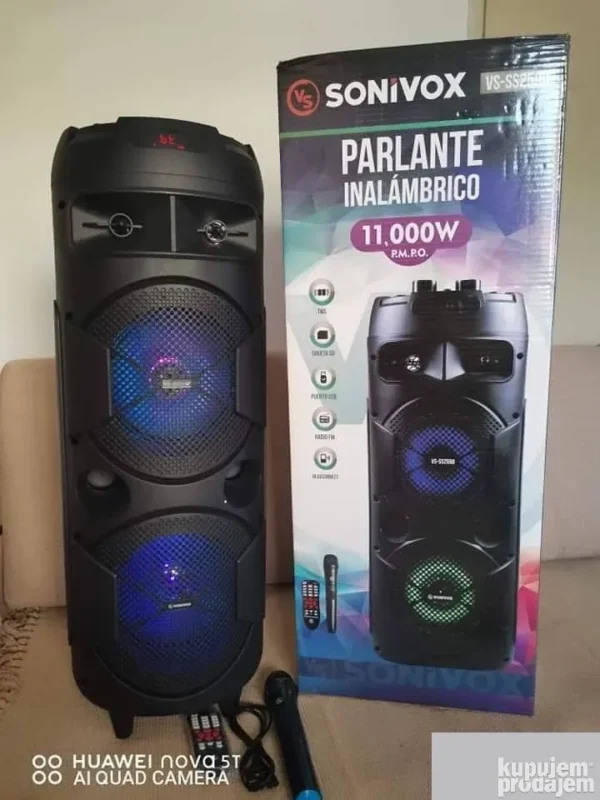 Veliki Bluetooth karaoke zvucnik + Bežični mikrofon Sonivox – Veliki Bluetooth karaoke zvucnik + Bežični mikrofon Sonivox