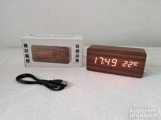 Wooden clock-digitalni sat mini (novo)