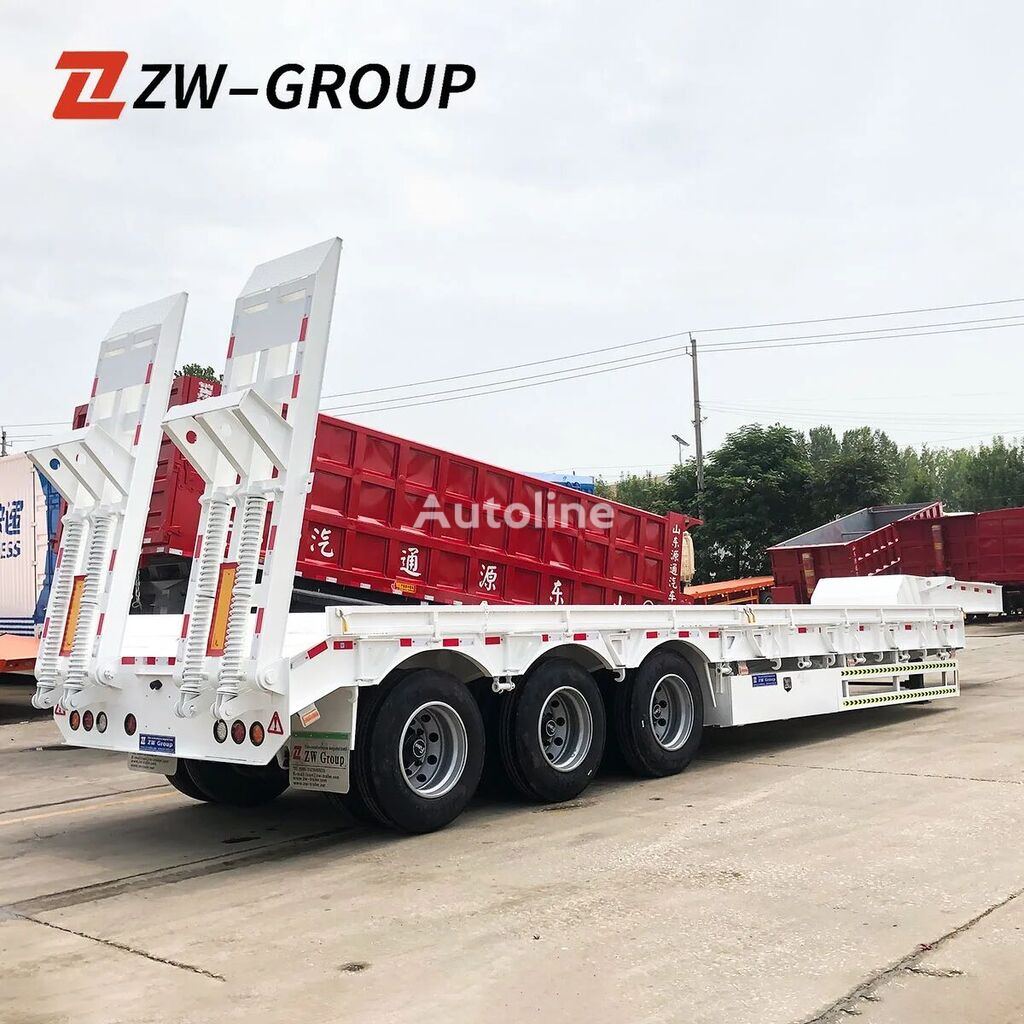 Nova ZW Group 3Axle 80ton Low Bed semi truck Trailer for Nigeria poluprikolica sa niskom platformom