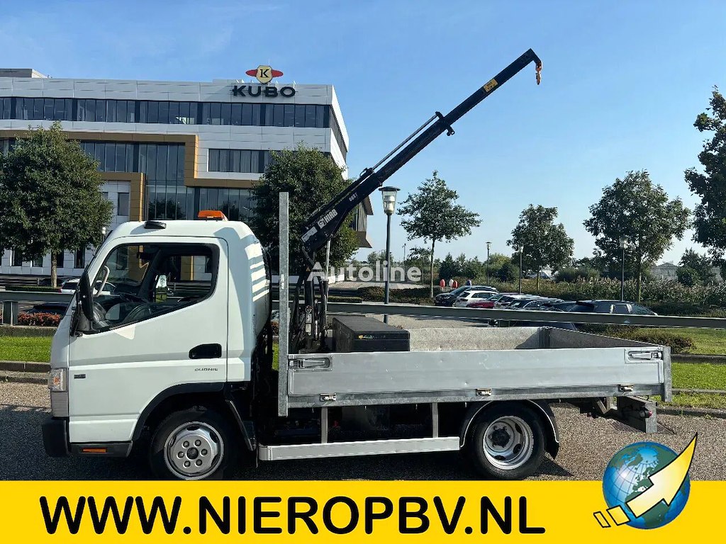 FUSO Canter Openlaadbak Automaat HIAB 008T Kraan 145.000KM kamion s ravnom platformom < 3.5t