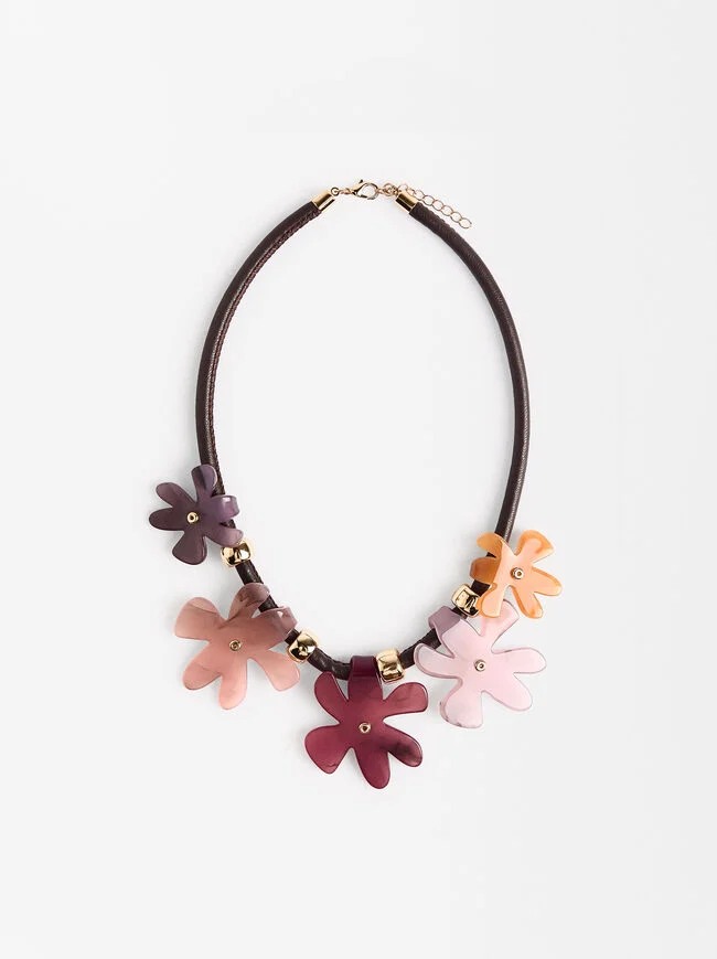 Necklace With Multicolor Flowers