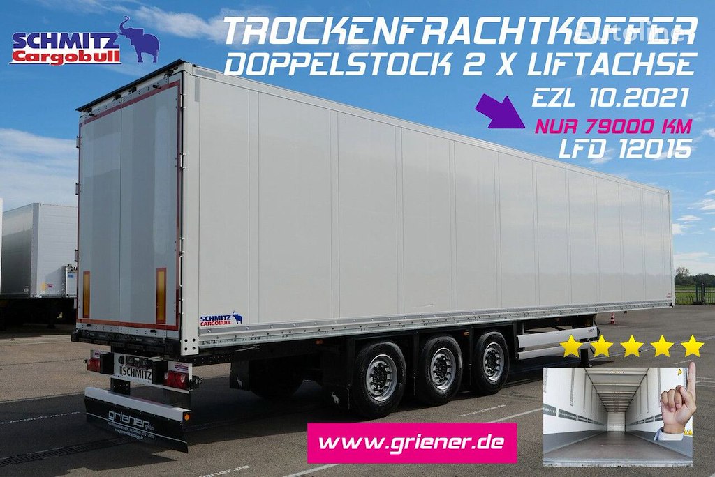 Schmitz Cargobull SKO 24 / DOPPELSTOCK / 2 x LIFT/ 79tsd km !!!! furgon poluprikolica