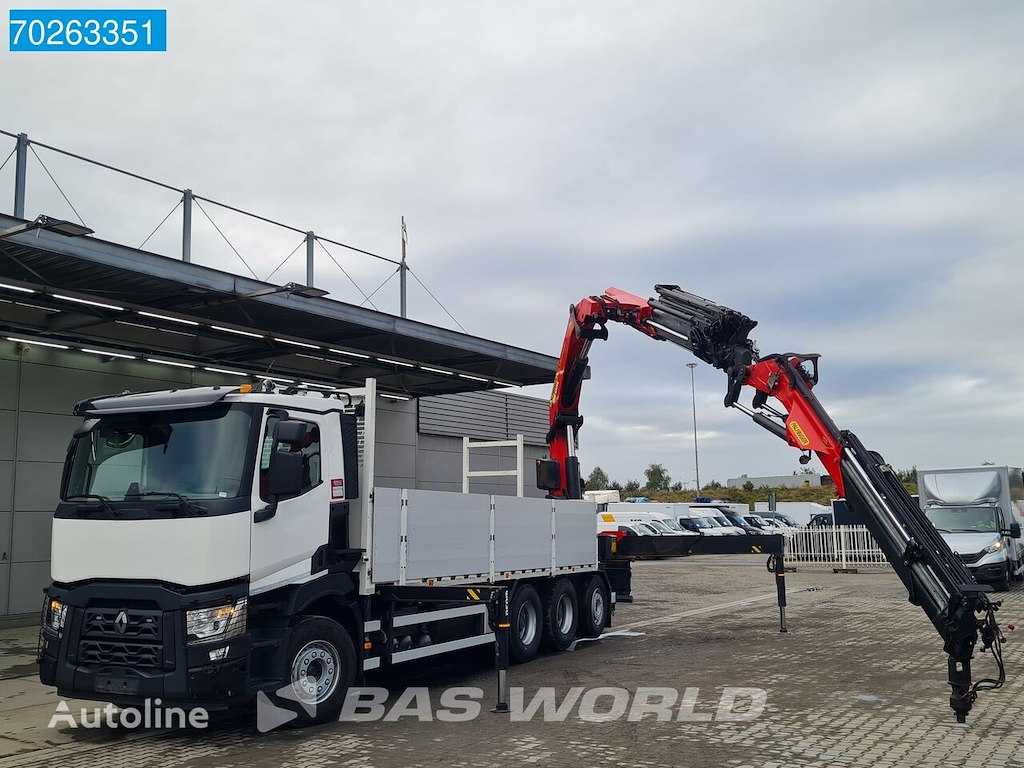 Renault C 480 8X4 Belgium Truck Palfinger PK53002 Crane + Fly-jib Euro 6 kamion s ravnom platformom