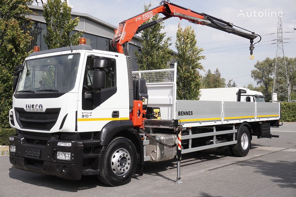 IVECO Stralis 19t 310HP / E6 / Fassi crane / 20 pallets / length 8m kamion s ravnom platformom