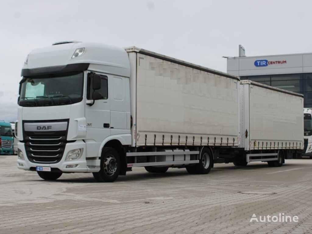 DAF XF 440 FA kamion sa klizna zavesa cerada + prikolica sa kliznom ceradom