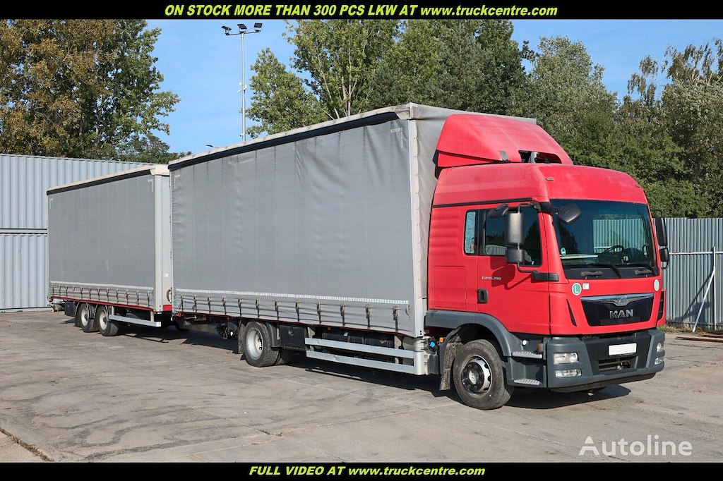 MAN TGM 15.290 + TRAILER, TANDEM KIT 38 PALLETS kamion sa klizna zavesa cerada + prikolica sa kliznom ceradom