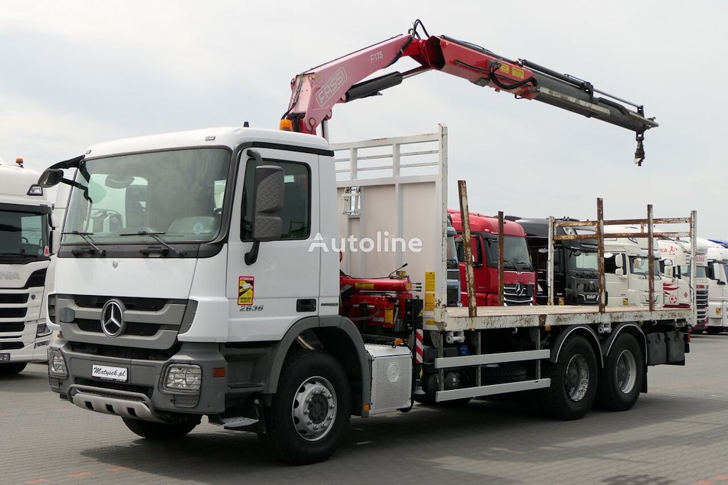 Mercedes-Benz ACTROS 2636 / 6x4 / SKRZYNIA 6,5 M + HDS FASSI 175 / HDS ZA KABI kamion platforma