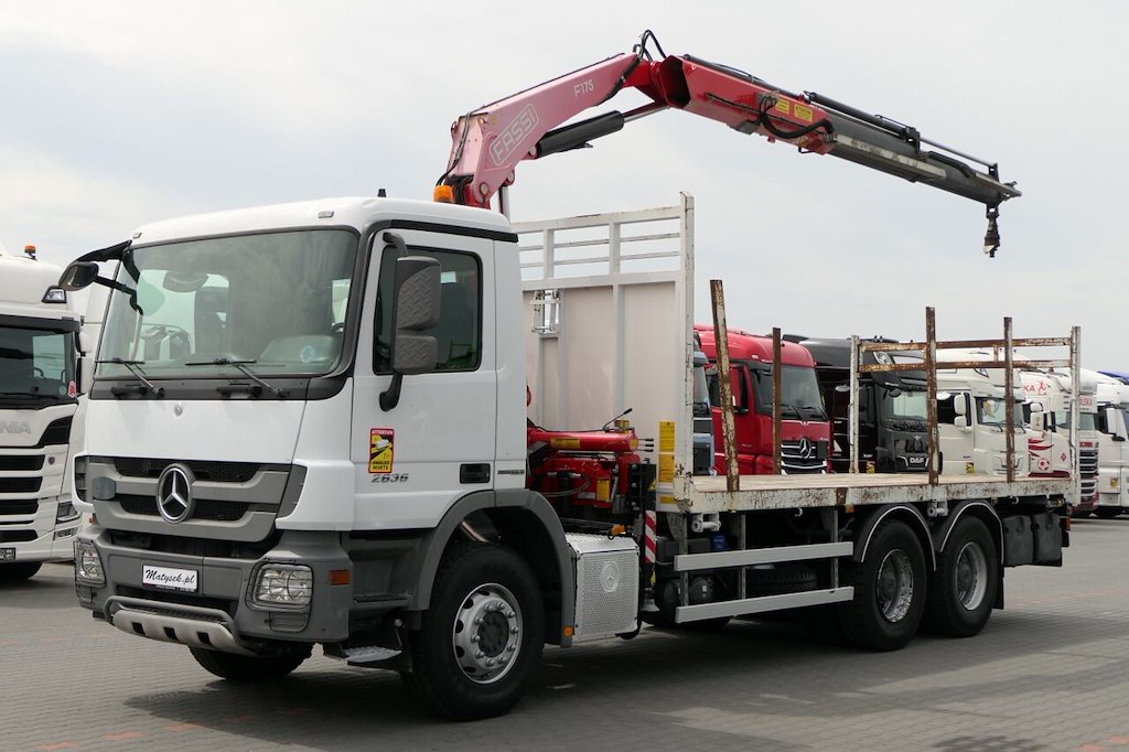 Mercedes-Benz ACTROS 2636 / 6x4 / SKRZYNIA 6,5 M + HDS FASSI 175 / HDS ZA KABI kamion platforma