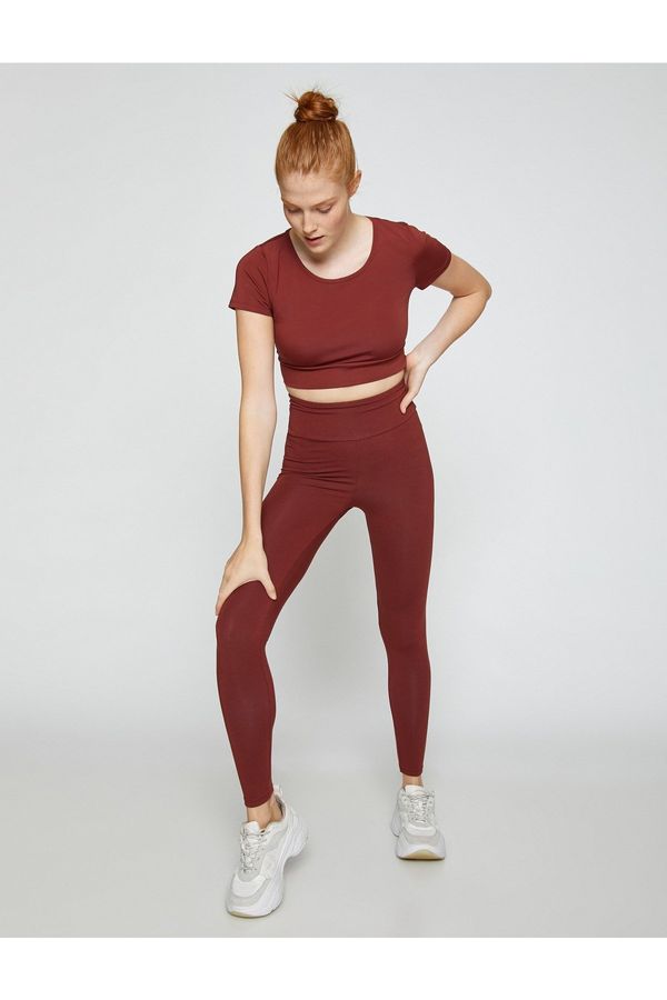 KOTON HIGH WAIST YOGA LEGGINGS MODAL BLEND SILKY TEXTURED