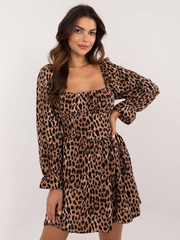BEIGE AND BLACK LEOPARD PRINT DRESS