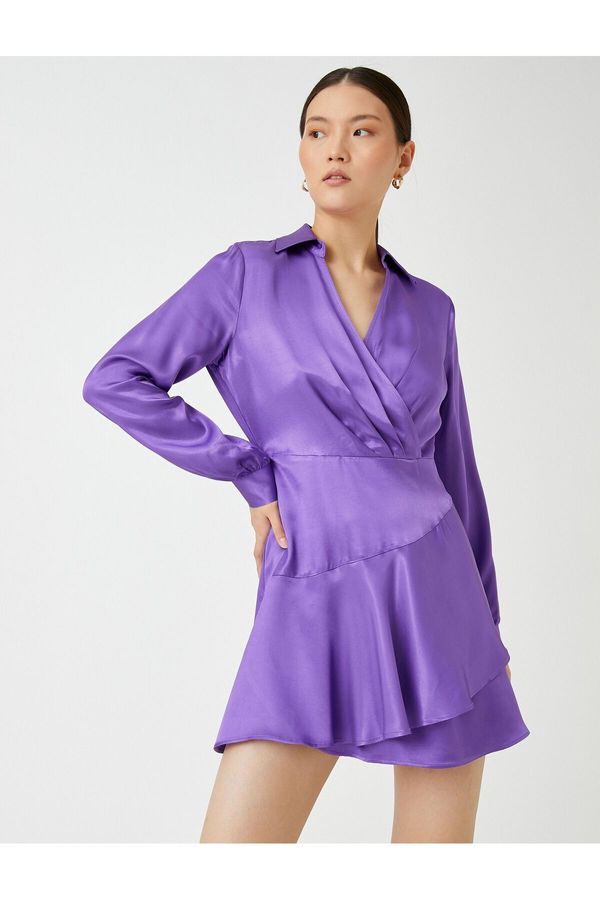 Koton Satin Wrap Mini Dress