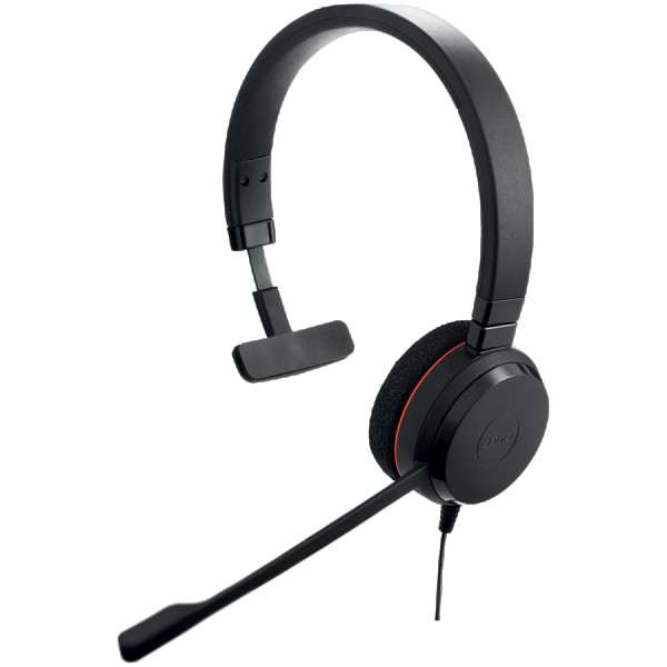 JABRA EVOLVE 20 MS Mono USB Headband, Noise cancelling,USB connector, with mute-button and volume control on the cord, with foam ear cushio