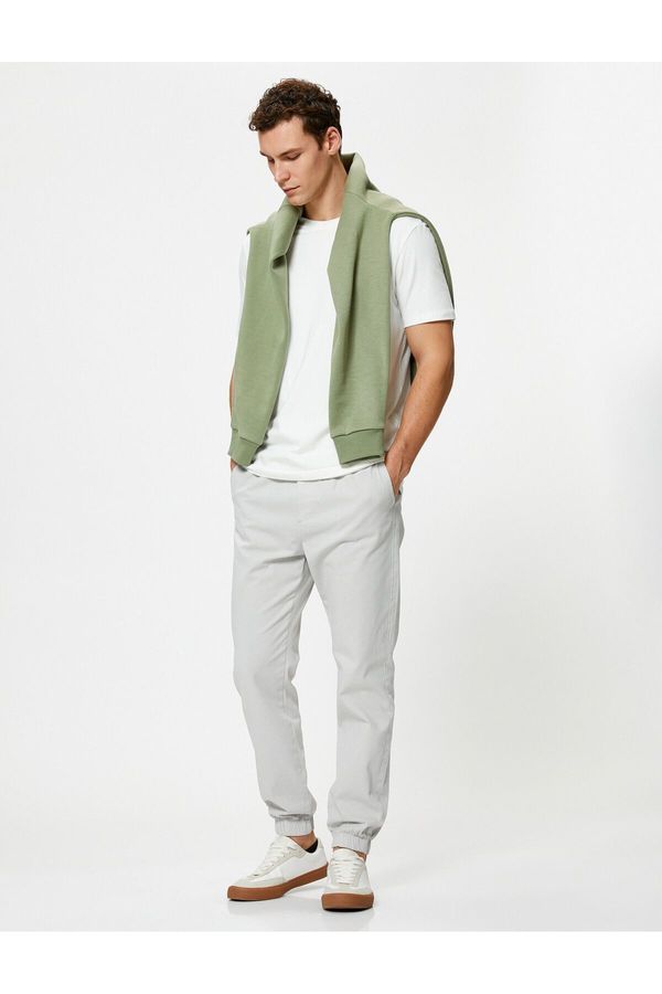 KOTON JOGGER TROUSERS TIED WAIST SLIM FIT POCKET DETAILED