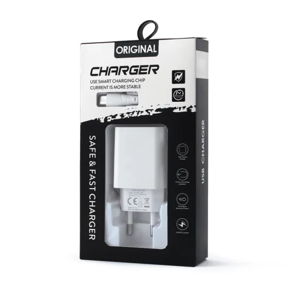 Nedefinisan Kućni punjač 2.1A sa USB na Type C kablom CE beli